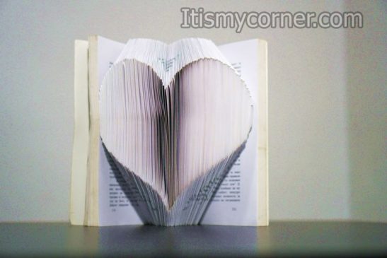 DIY Heart Shape with Folding Book Pages | It Is My Corner